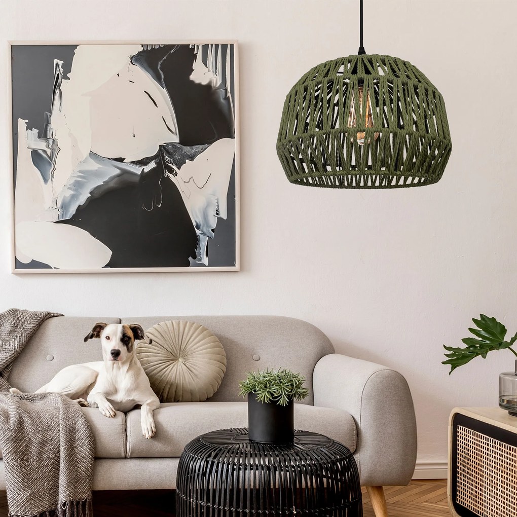 Toolight Boho, závěsné svítidlo 1xE27 APP1293-1CP, zelená, OSW-03805