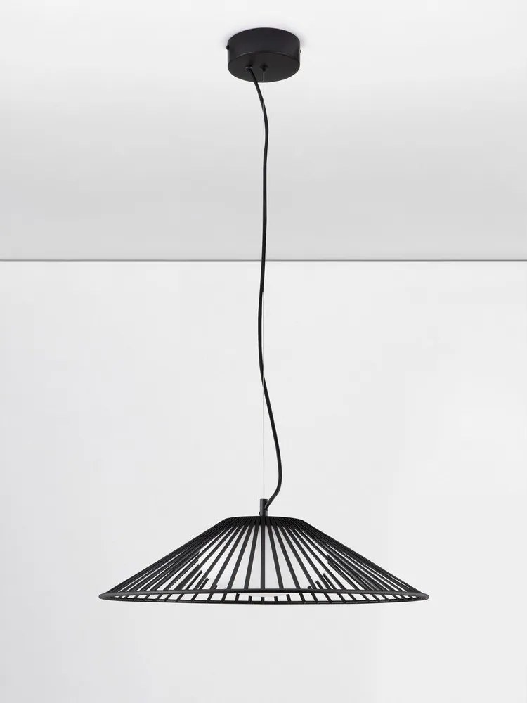 Matně černé kovové LED závěsné svítidlo se skleněným stínidlem ø 50 cm Brume – Nova Luce