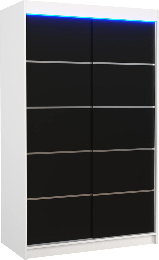 ADRK Furniture Posuvná skříň s LED osvětlením BENISSO 120 ADRK-SW-BEN-WB-120+L