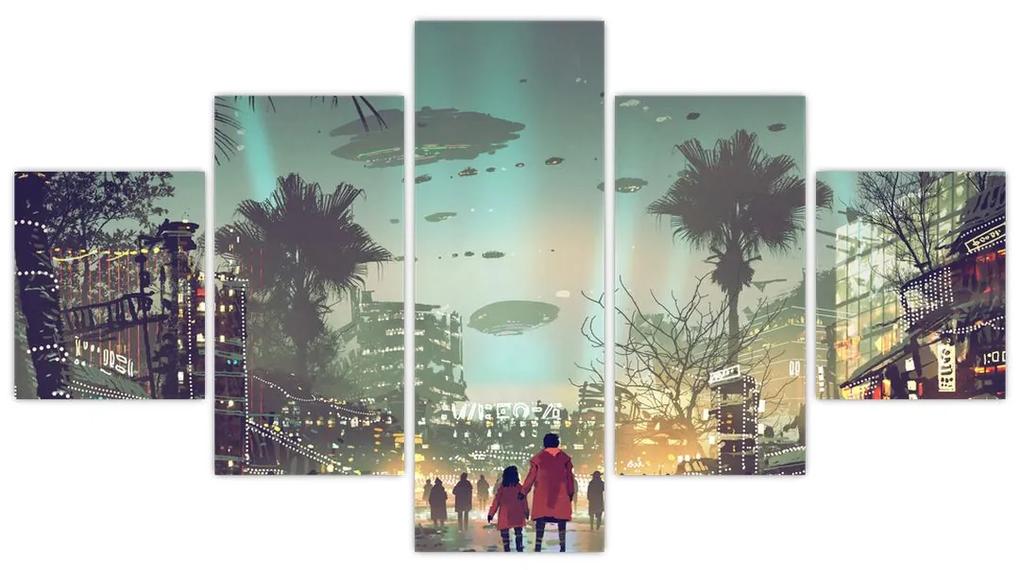 Obraz - město v budoucnosti (125x70 cm)