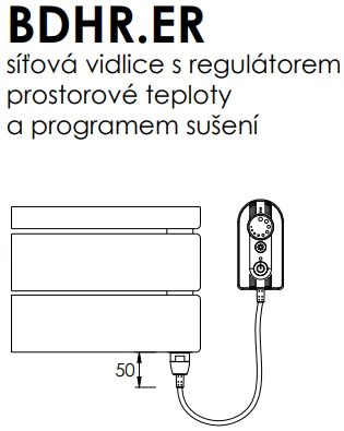 ELVL Bitherm elektrický radiátor BDHR.ER s regulátorem, do zásuvky 600 x 1510  mm, metalická antracit