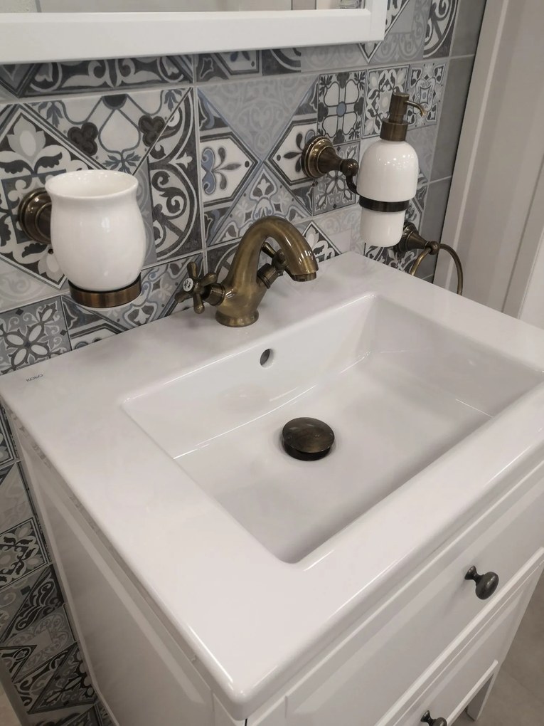 Slezák Rav Morava retro baterie umyvadlová s otvíráním odpadu stará mosaz MK129.0SM
