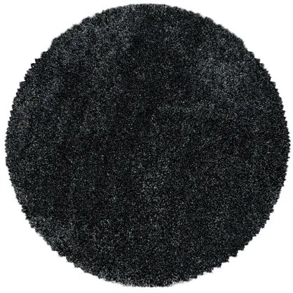 Koberce Breno Kusový koberec FLUFFY kruh 3500 Anthrazit, Černá, 120 x 120 cm
