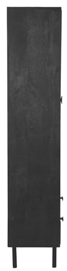 LABEL51 Vysoká škříň Cotia - černé mangové dřevo
