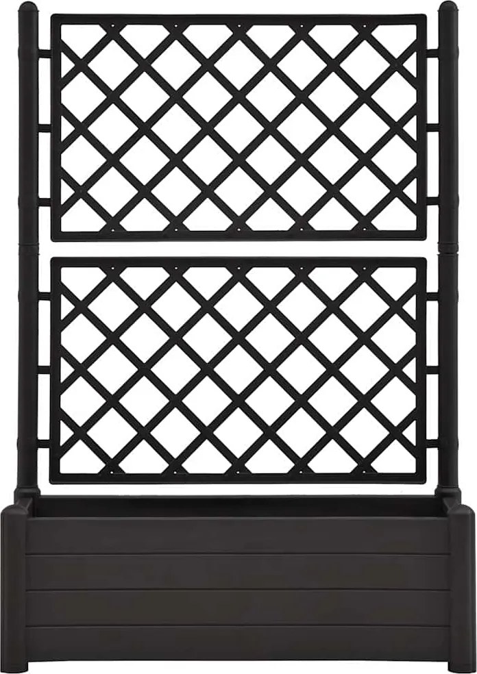 Zahradní truhlík s treláží 100 x 43 x 142 cm PP antracitový 313985