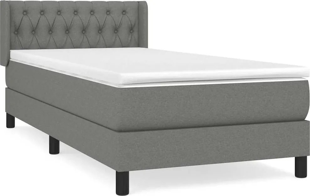 Box spring postel s matrací tmavě šedá 90x200 cm textil 3129922