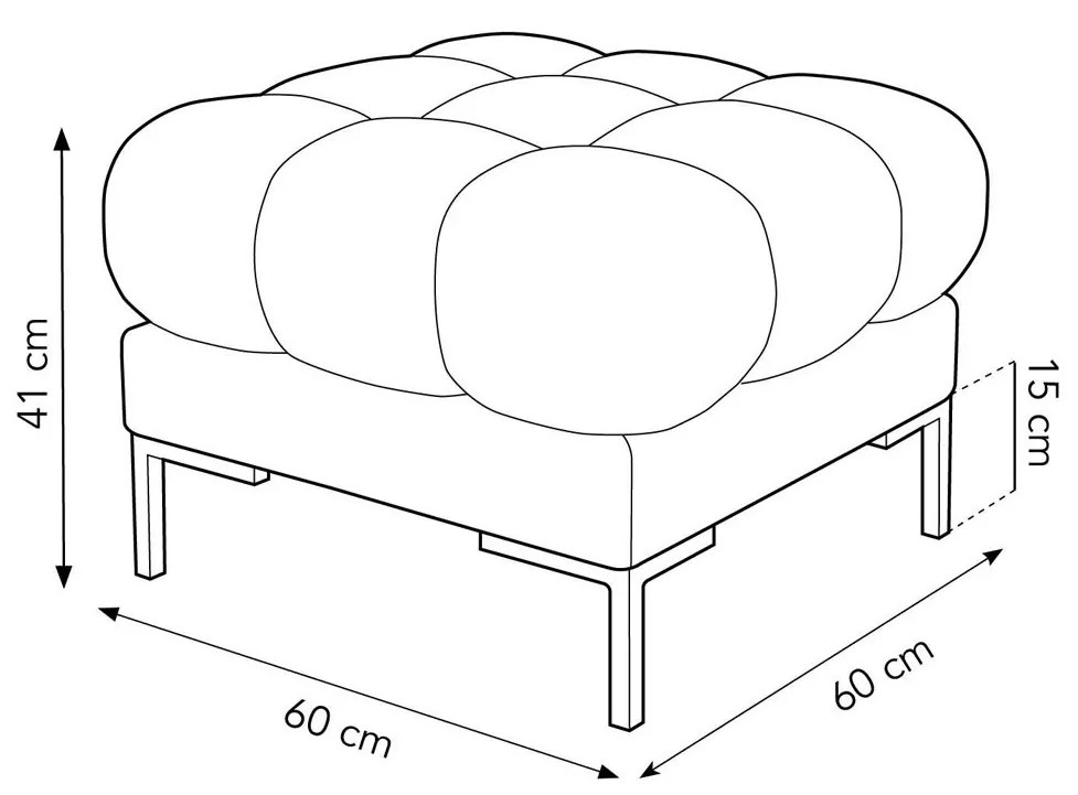 MUZZA Puf mamaia samet žlutý