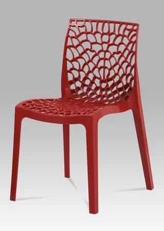 Autronic - Jídelní židle, červená plast - CT-820 RED
