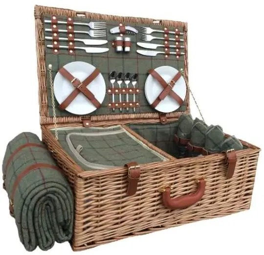 Willow Direct Piknikový koš DORNEYWOOD GARDEN proutěný pro 4 osoby