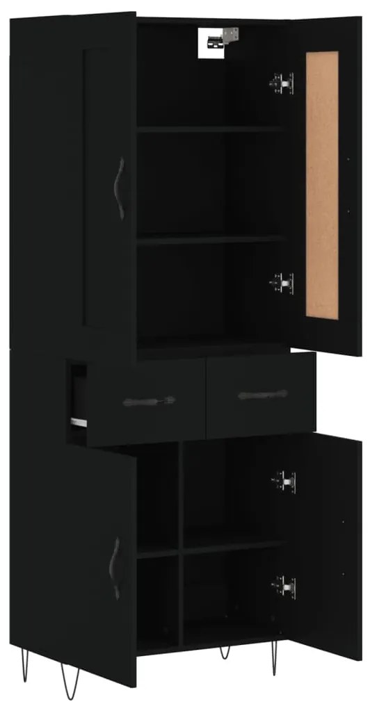 Skříň highboard černá 69,5 x 34 x 180 cm kompozitní dřevo