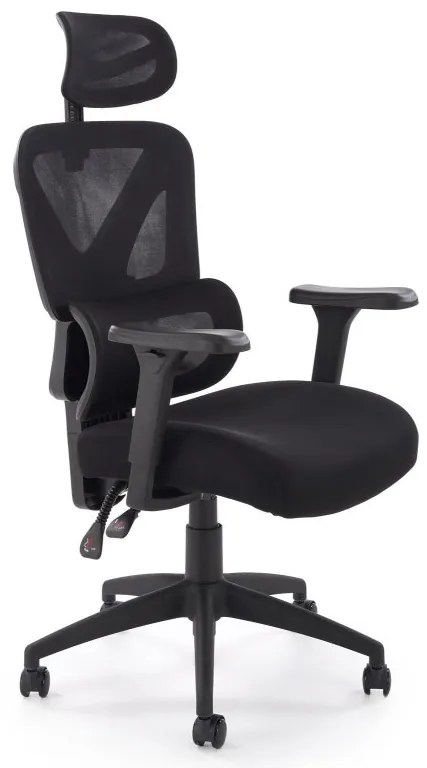 Kancelářská ergonomická židle ASTRAL — síť / látka, černá