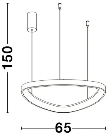 LED lustr Esteva 65 hnědá