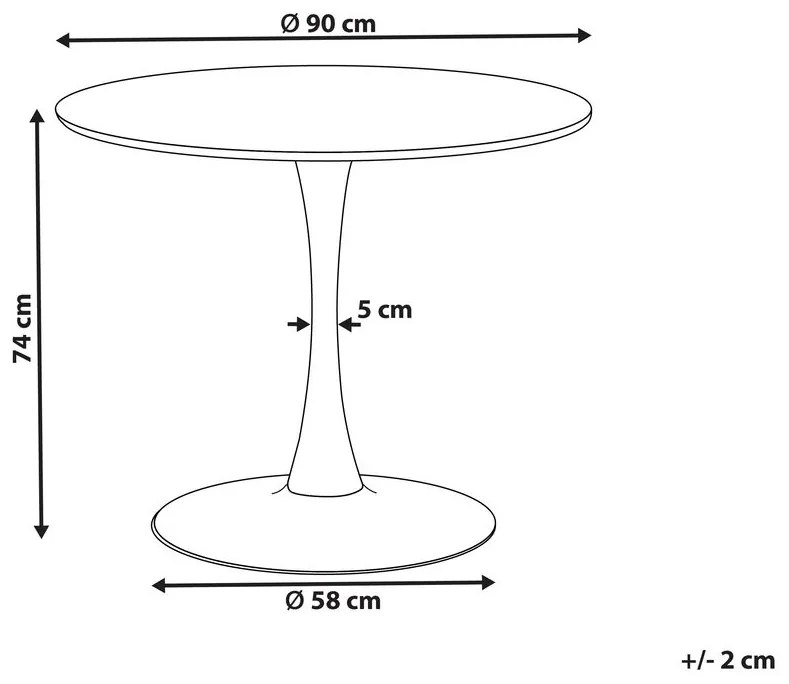 Kulatý jídelní stůl ⌀ 90 cm s mramorovým efektem bílá / zlatá BOCA Beliani