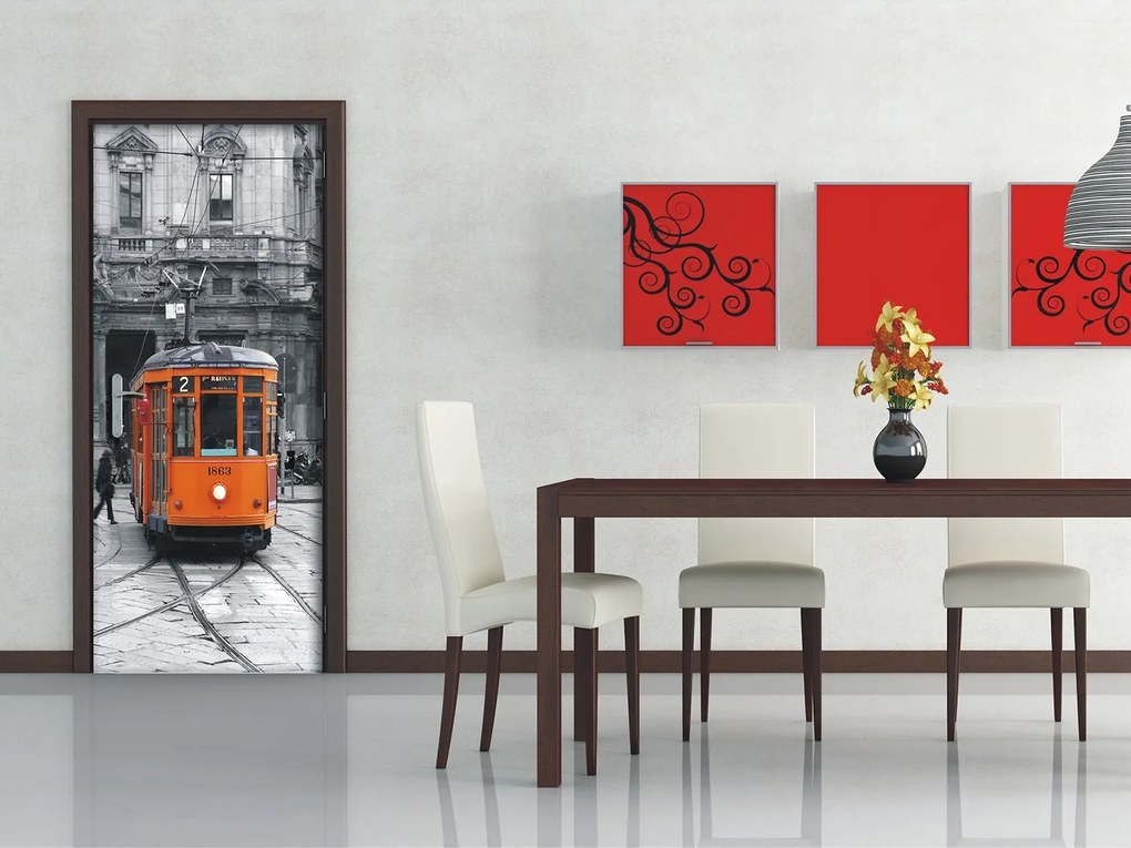 Vliesová fototapeta na zed' Retro Tramvaj | 202 x 90 cm | DFTNV2882