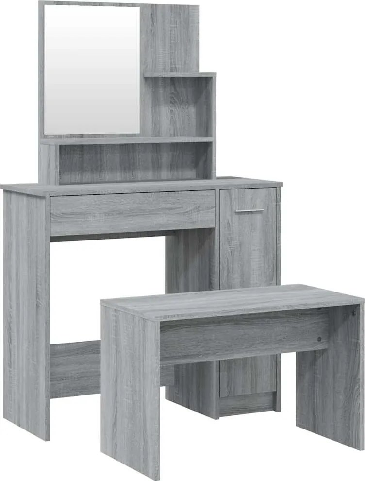 Toaletní stolek sada šedý sonoma 86,5 x 35 x 136 cm 3114153