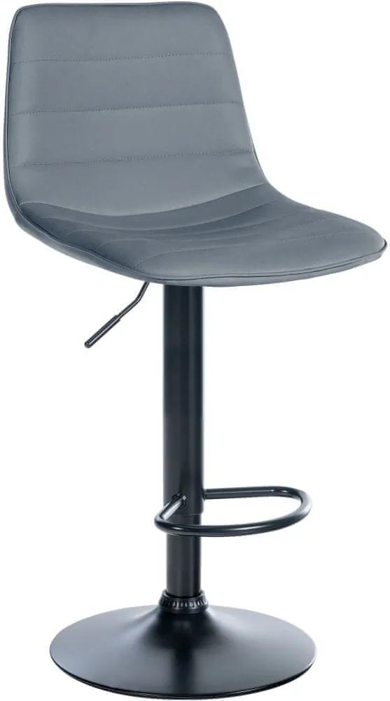Bhm germany Barová židle Lex, syntetická kůže, černá podnož / šedá