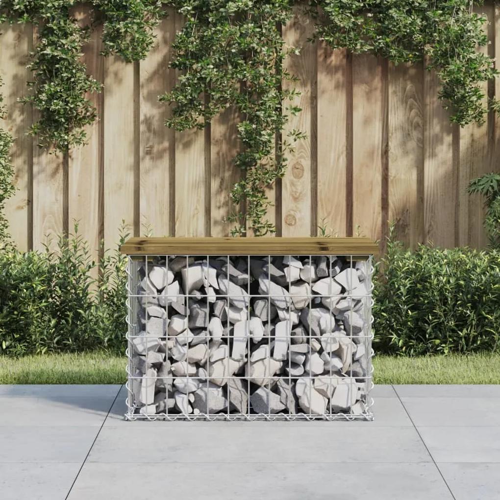Zahradní lavice gabionový design 63 x 31,5 x 42 cm borové dřevo - Default Title