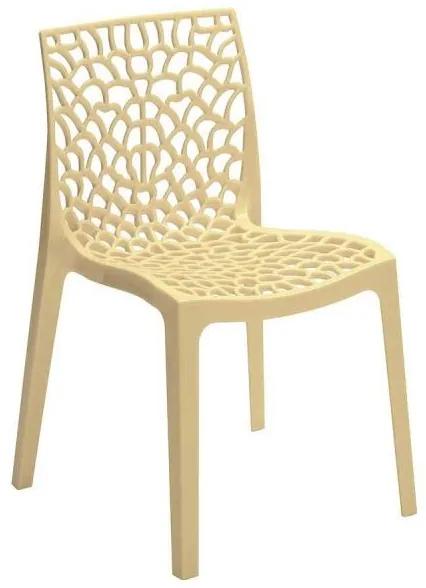 Jídelní plastová židle Stima GRUVYER – bez područek, více barev Avorio