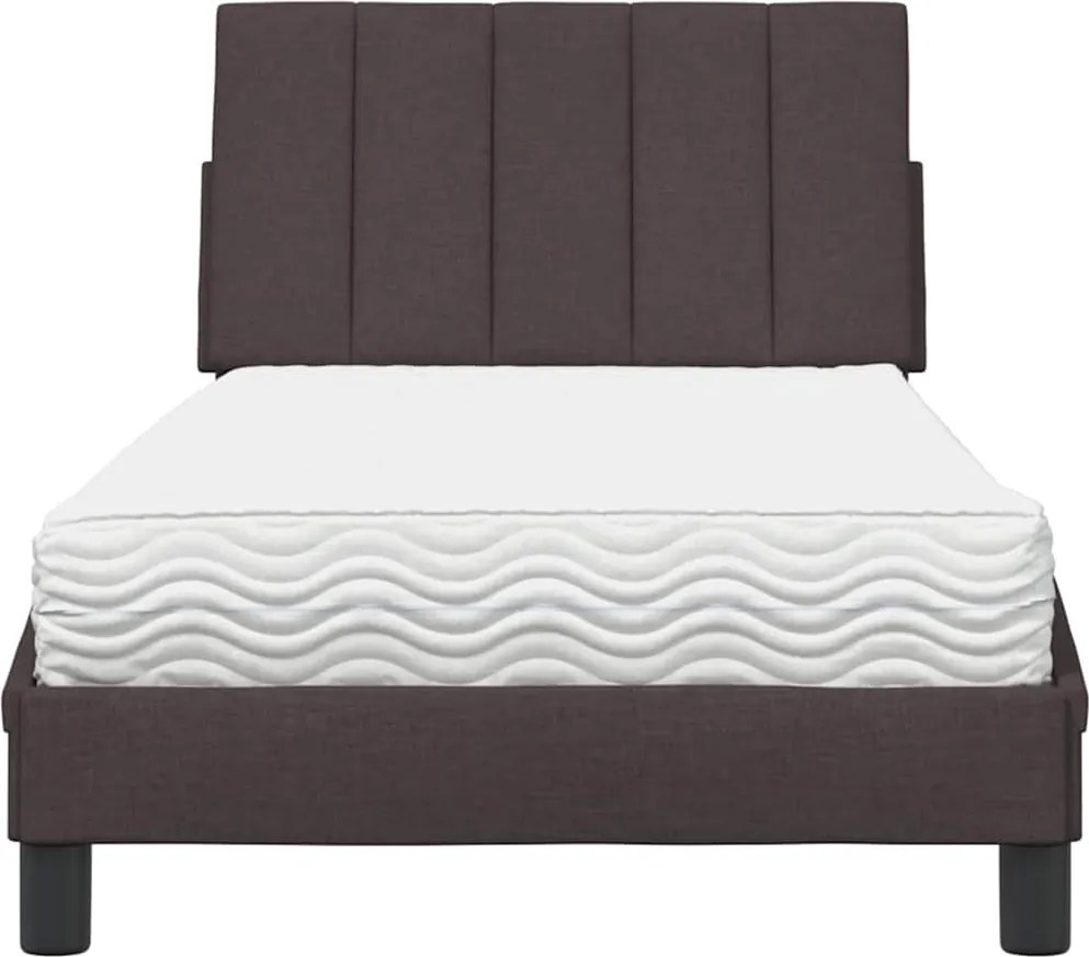 Postel s matrací Hanko tmavě hnědá 90 x 190 cm textil 3310499