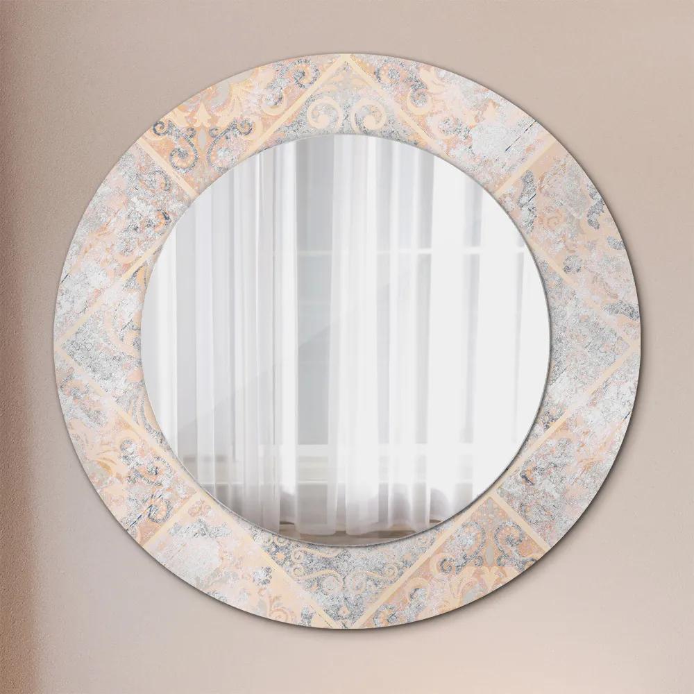 Kulaté dekorativní zrcadlo Shabby mozaika fi 50 cm