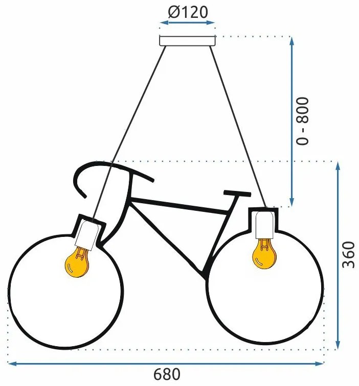 Toolight Závěsné stropní svítidlo Rower APP216-2CP