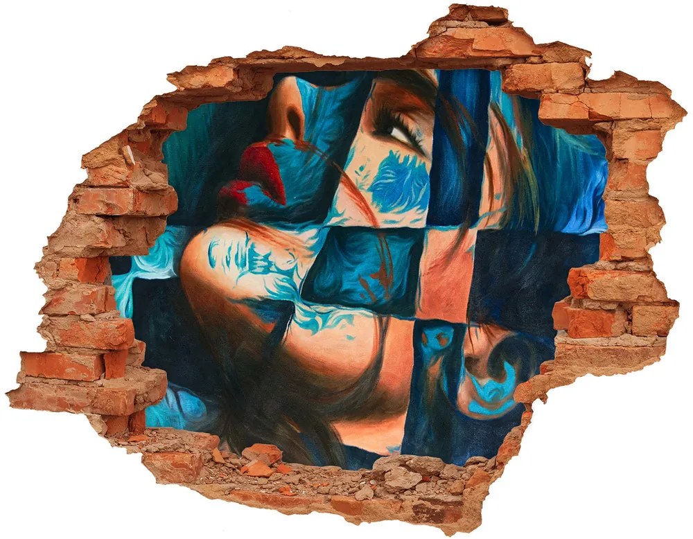 Wallmuralia Fototapeta díra na zeď Žena abstrakce 90x70 cm