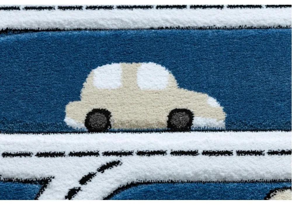 Dětský kusový koberec Cesty ve městě modrý 120x170cm