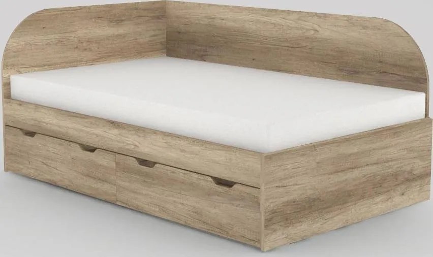 Dřevona - Elitte Dětská postel REA GARY 120x200 s úložným prostorem, levá, DUB CANYON