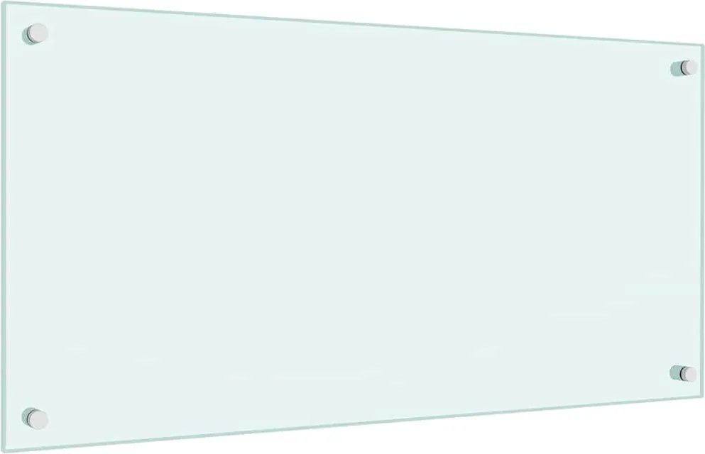 Kuchyňský panel mléčný 80 x 40 cm tvrzené sklo 249454