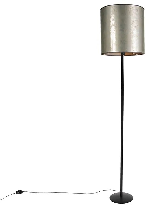Černá stojací lampa se starým odstínem taupe 40 cm - Simplo