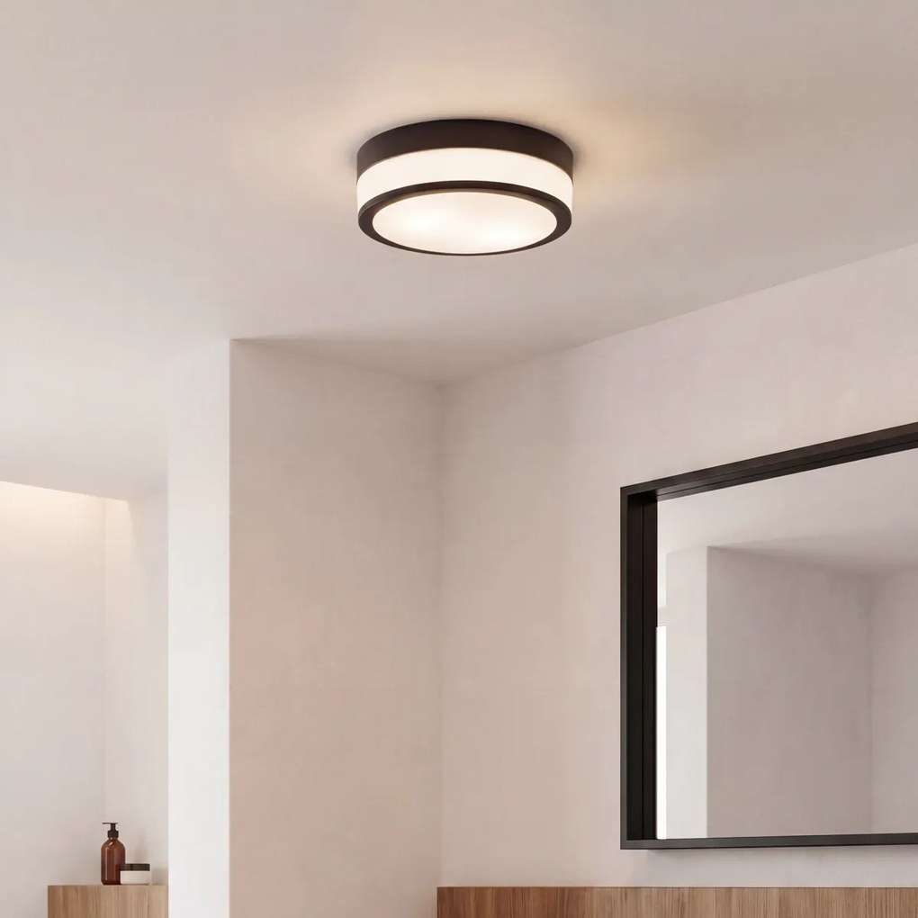Moderní venkovní stropní svítidlo černé 28 cm IP44 - Flavi