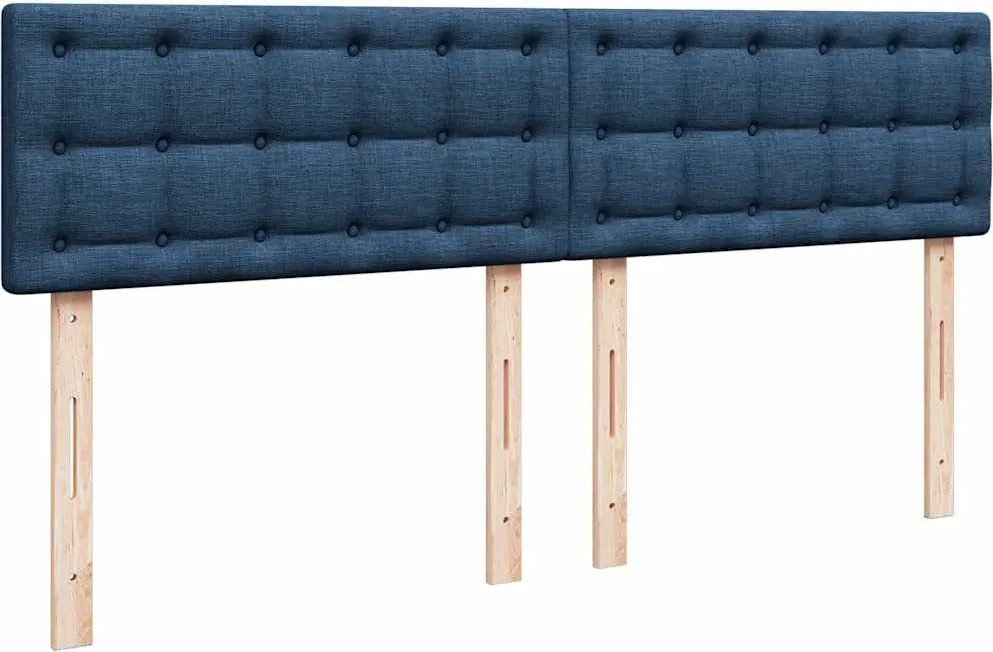 Box spring postel s matrací modrá 200x200 cm textil 3287583