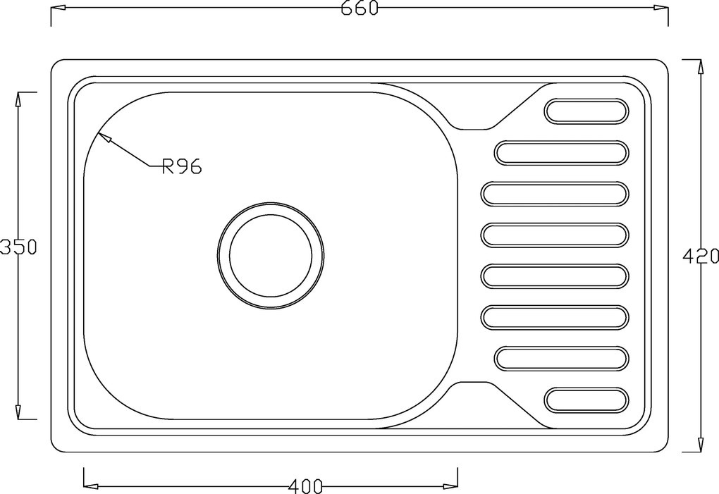 Velazo Dřez 1 komorový s odkapávačem, nerez - , 66x42 cm
