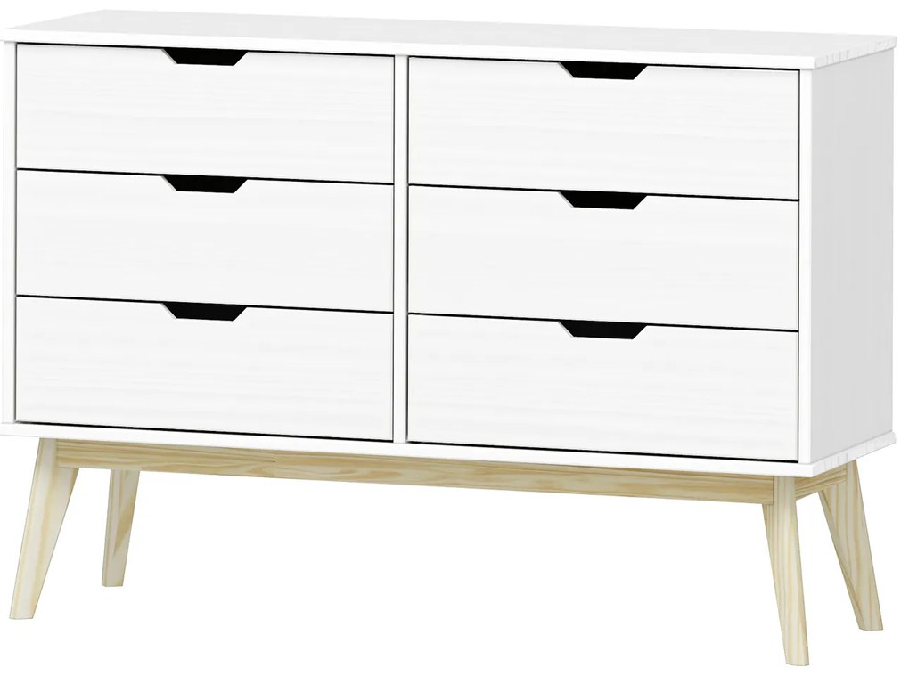 Idea Komoda BONITO 3+3 zásuvky Provedení: Bílý lak