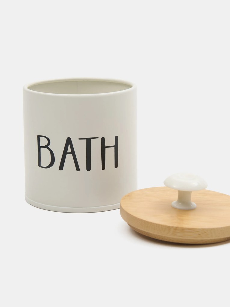 Sinsay - Úložná krabička s nápisem „Bath“ - bílá