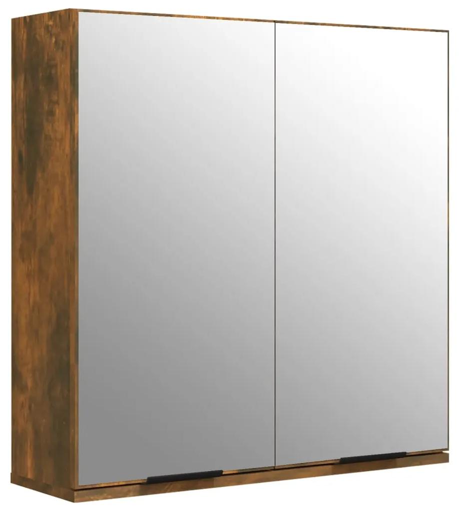 vidaXL Koupelnová zrcadlová skříňka kouřový dub 64 x 20 x 67 cm