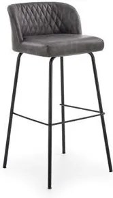 H92 barová židle kostra - černá, čalounění - tmavě šedý