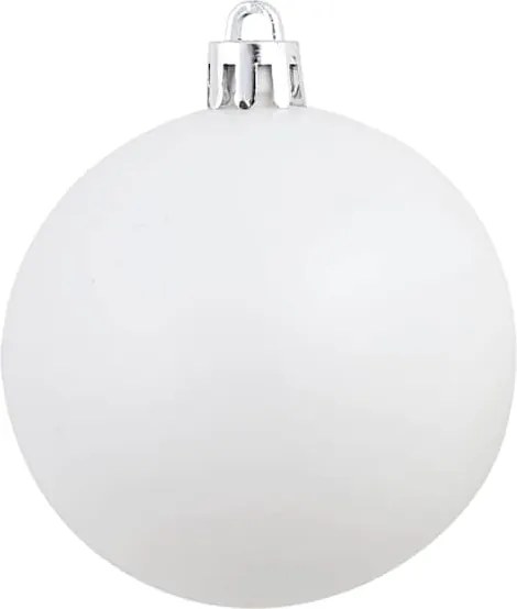 Sada vánočních baněk 100 kusů 3/4/6 cm bílá/šedá 245717