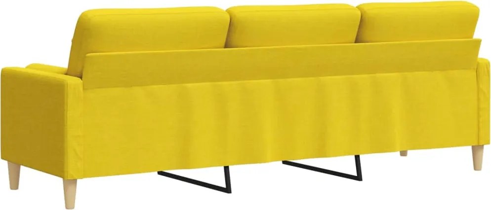3místná pohovka s polštáři světle žlutá 210 cm textil 3278206