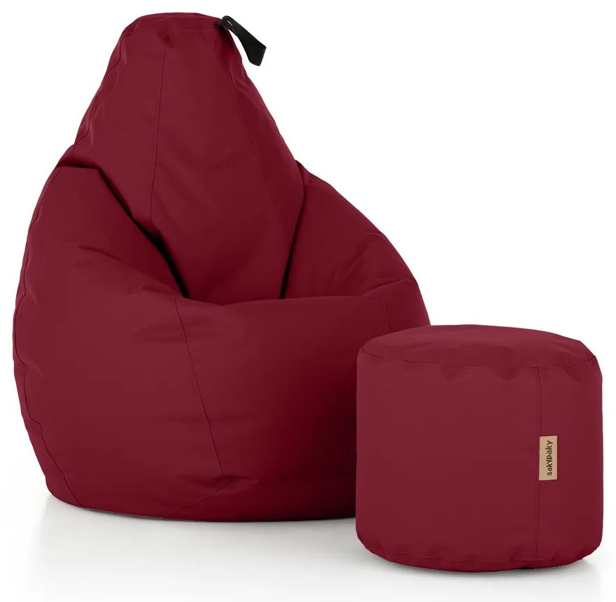 SakyPaky sedací set Hruška s taburetem červená