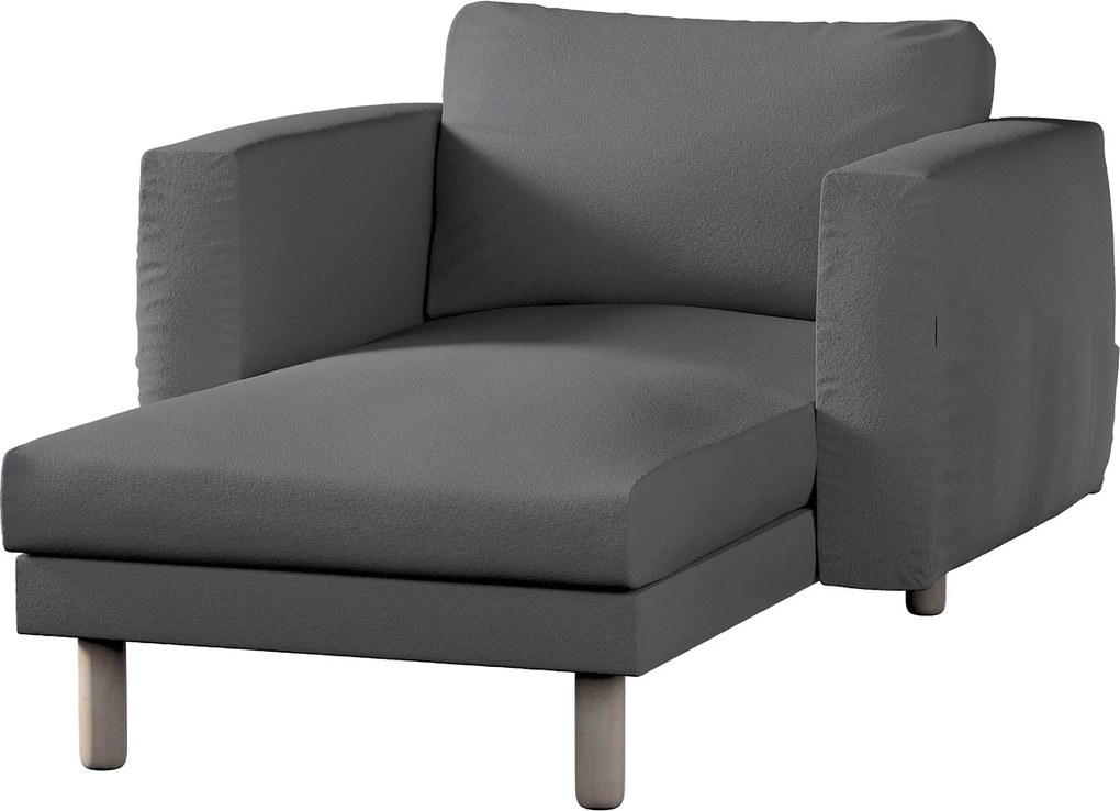 Potah na IKEA Norsborg šezlong s loketními opěrkami barva šedá látka pletený vzor