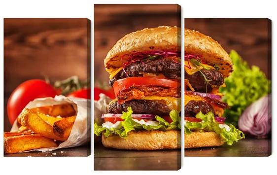 Vícedílný obraz Domácí Hamburger Nedostatek Nedostatek Přírodní plátno 150x100