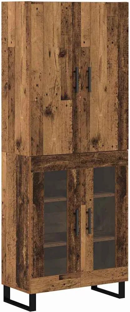 Vysoký bufet 2 ks Staré dřevo 69,5 x 34 x 180 cm 3403198