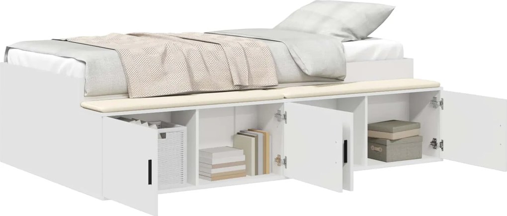 Rám postele se zásuvkou Bílá 90 x 190 cm Kompozitní dřevo 3335205