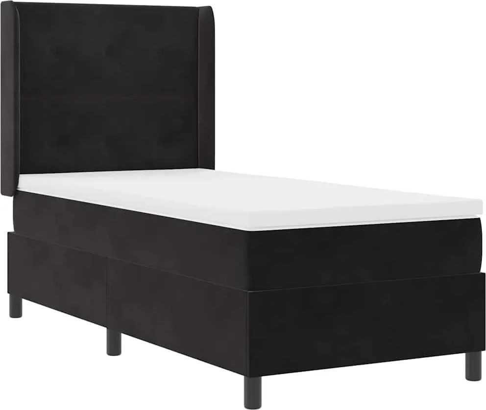 Postel s boxspringem s čelo Černá 80 x 200 cm samet 3341980