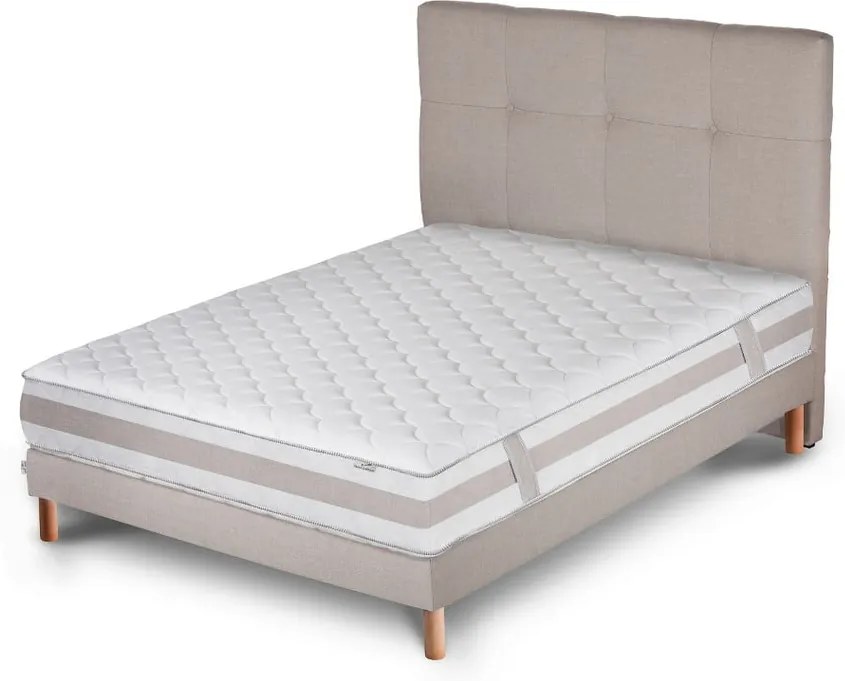 Světle šedá postel s matrací Stella Cadente Maison Saturne, 160 x 200 cm