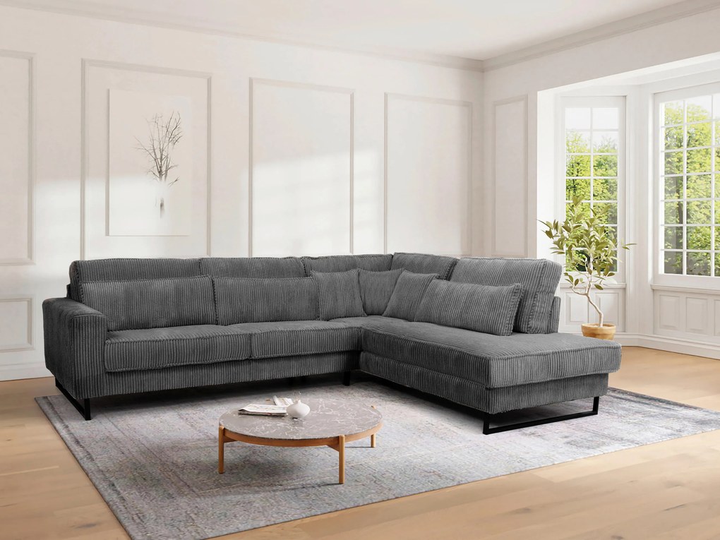 XXXLutz ROHOVÁ SEDAČKA, textil, kompozitní dřevo, antracitová MID.YOU - Sedací soupravy - 000694010004