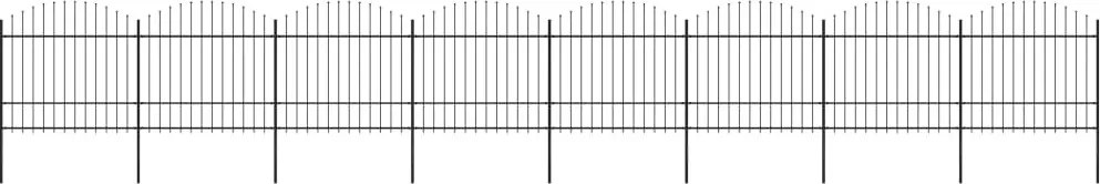 vidaXL Zahradní plot s hroty ocel (1,5–1,75) x 13,6 m černý [277746]