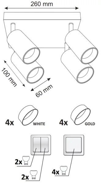 Bodové svítidlo MARIBEL 4xGU10/10W/230V bílá