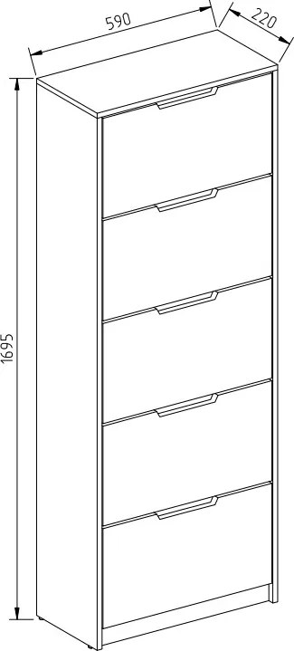 Botník LUCA 5 bílá